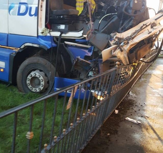 Three injured as two lorries crash in county Armagh this morning – Armagh I