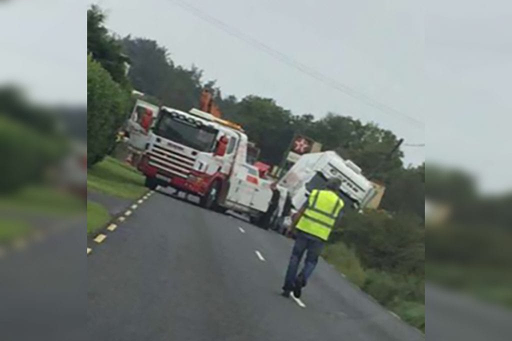 Main Road Blocked As Lorry Crashes Into Ditch Near Border Armagh I