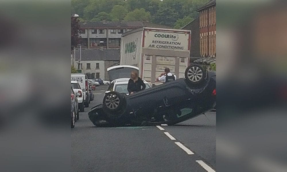 Car overturns following serious road collision close to Armagh city ...